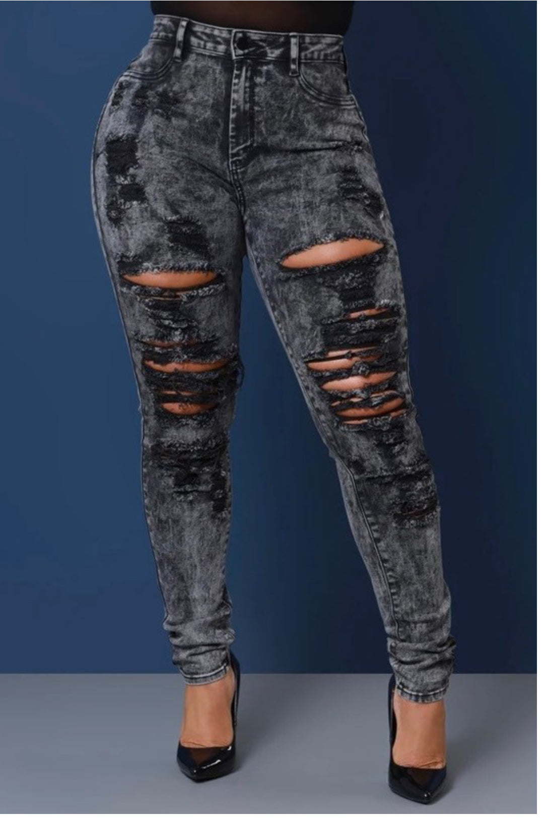 Acid wash black denim – MyPerfectPair